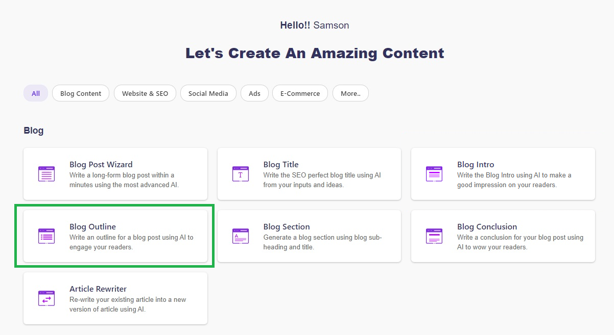 Free Blog Outline Generator - Wordkraft