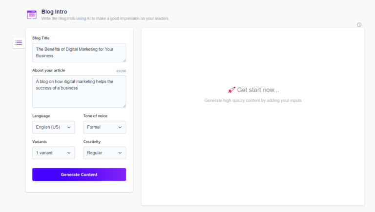 Free Blog Introduction Generator - Wordkraft