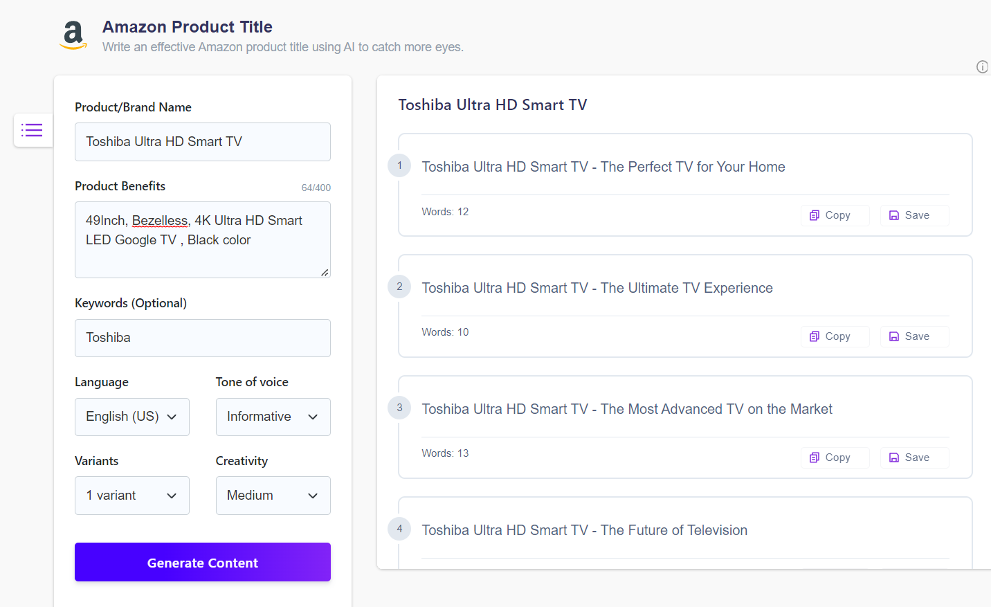 Amazon Product Title Generator - Wordkraft