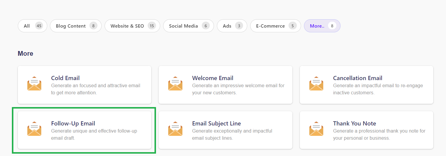 Follow-up Email Generator - Wordkraft