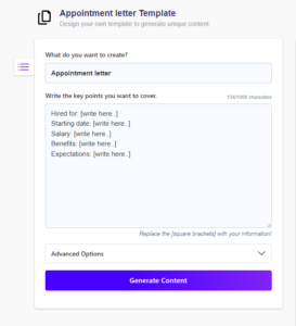 Appointment letter Template: AI Generator with Examples - Wordkraft