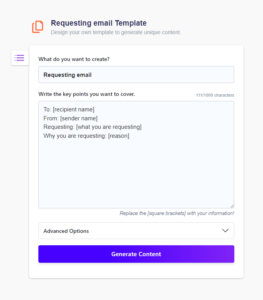 Requesting email Template: AI Generator with Examples - Wordkraft