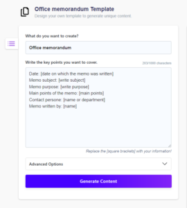 Office Memorandum Template: AI Generator with Examples - Wordkraft