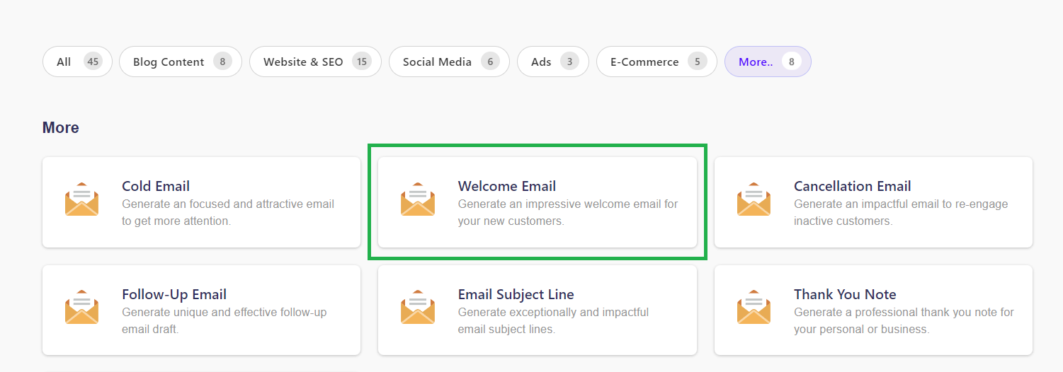 Welcome Email Generator - Wordkraft