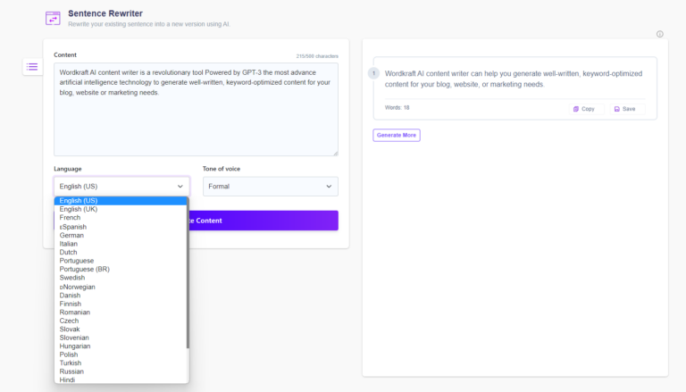 Sentence Rewriter, sentence reworder, Sentence changer