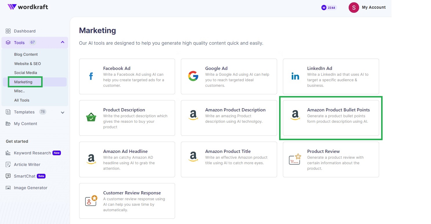 Best Free Online Amazon Bullet Points Generator - Wordkraft