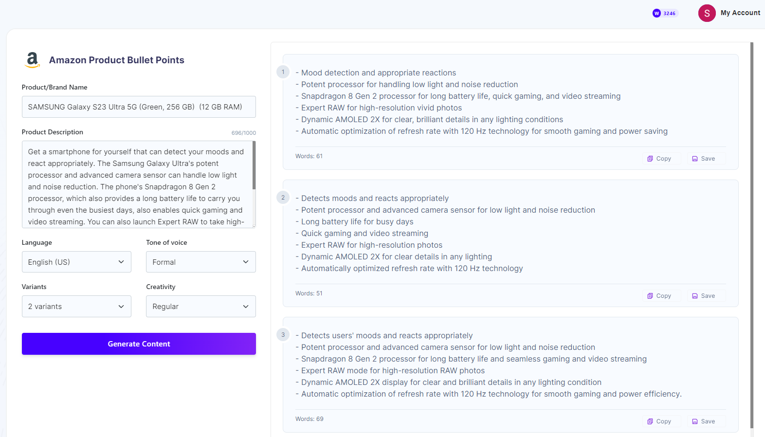 Best Free Online Amazon Bullet Points Generator - Wordkraft