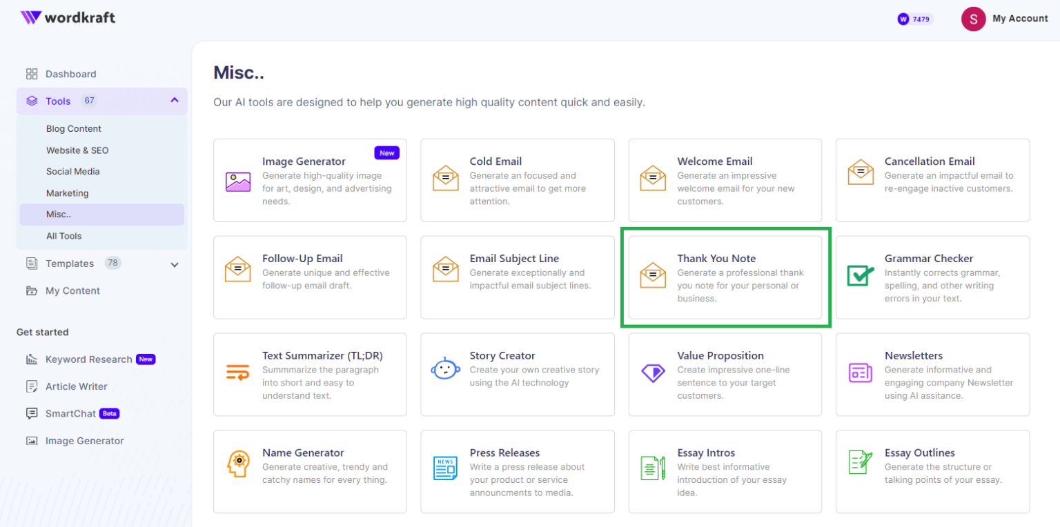 Best Free Online Thank You Note Generator - Wordkraft