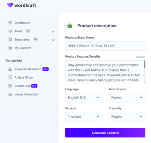Best Free Online Product Description Generator - Wordkraft