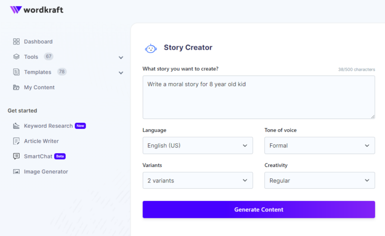 Best Free Online Story Creator - Wordkraft